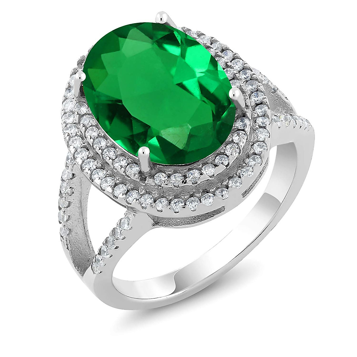 Gem Stone King 925 Sterling Silver 14X10MM Oval Gemstone Birthstone Ring For Women | Wedding Engagement Anniversary Promise Ring For Women | Available In Size 5, 6, 7, 8, 9