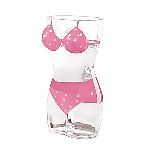 TAXXII Women Body Shape Wine Glasses, Bikini Drinking Glass, Transparent Cocktail Shaker Shot Glass, Beer Goblet Wine Cocktail Juice Glass for Bars, Night Clubs, Hotels, Party(Pink 60ml)
