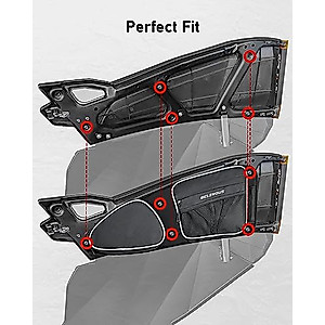 BELINOUS UTV Side Door Bag Compatible with RZR, Front Door Storage Bag with Knee Pad Compatible with Polaris RZR 2014-2023 XP XP4 Turbo 1000 900 (Black)