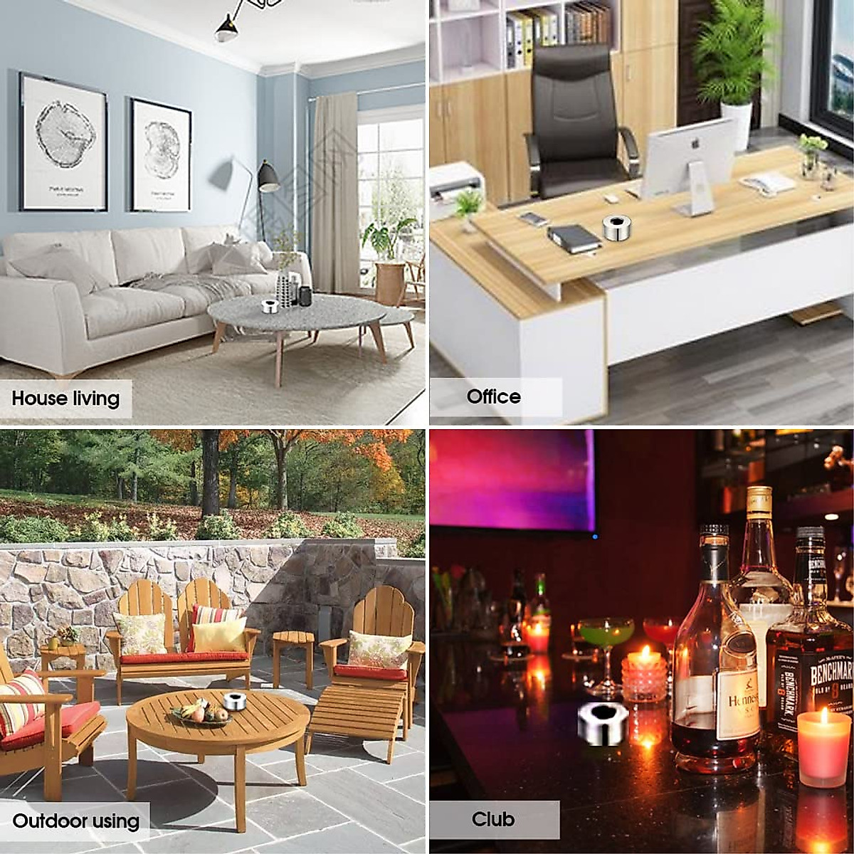 MANROAD Ashtray, Smokeless Ashtrays for Cigarettes Indoor Cigar Ashtrays 304 Stainless Steel Ash Tray Outdoor Car Ashtray with Lid Smell Proof Windproof Ashtray for Home Office Patio Decoration