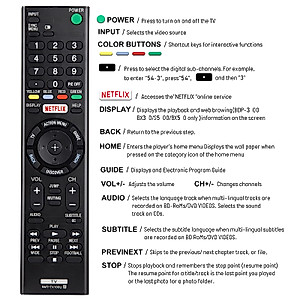 Universal for Sony TV Remote Control Replacement Compatible with Sony Bravia Smart LCD LED HD TVs RMT-TX100U