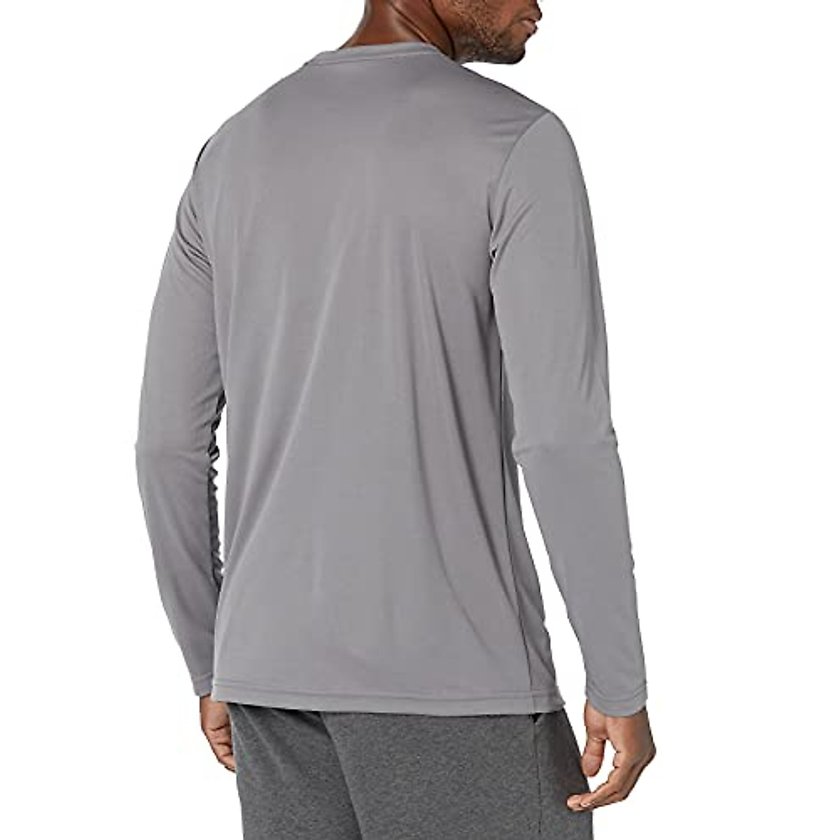 Amazon Essentials Men's Performance Tech Long-Sleeve T-Shirt, Medium Grey, Medium