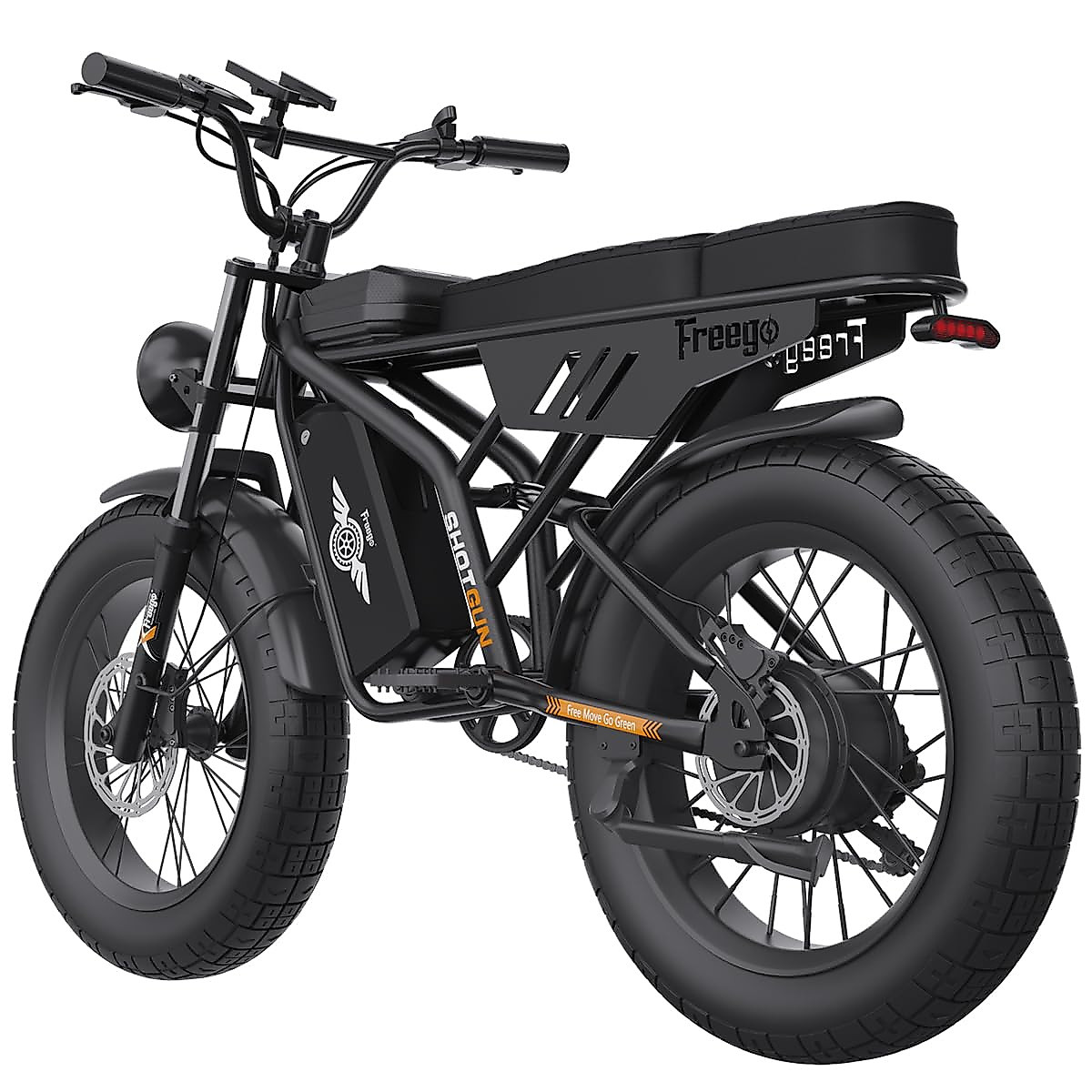 Freego Electric Motorcycle Dirt Bike for Adults, 1400W(Peak)/48V/22.5Ah, F2 Pro 20" x 4.0" Fat Tires Electric Bicycle, Top Speed 34MPH & 50Miles Ebike 7 Speed Dual Hydraulic Brake/Suspension