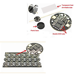 KOOBOOK 5Pcs 18650 Li-ion Lithium PCB Protection Circuit Board 3.7V Battery Cell Protection Board 5A Round