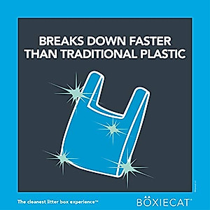 Boxiecat Scoop & Tie Cat Litter Waste Bags -Unscented– Leakproof - Large to Fit Any Scoop – Convenient Handles Tie & Seal in Odors - 1 Count (Pack of 120)
