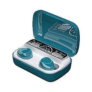 LELEBEAR TWS Bluetooth 5.1 Earphones 3500mah Waterproof Charging Box Ipx7 Waterproof Noise Cancelling Sports Touch Control Wireless Earphones (Dark Green)