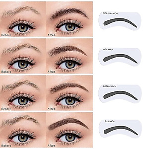 MAEPEOR Eye Brow Kit 25 Piece Waterproof Eyebrow Palette Set 12 Colors Eyebrow Powder 5 Colors Brow Wax 4 Eyebrow Stencils 3 Brushes 1 Eyebrow Pencil for Novice and Professional (25 Piece Set)