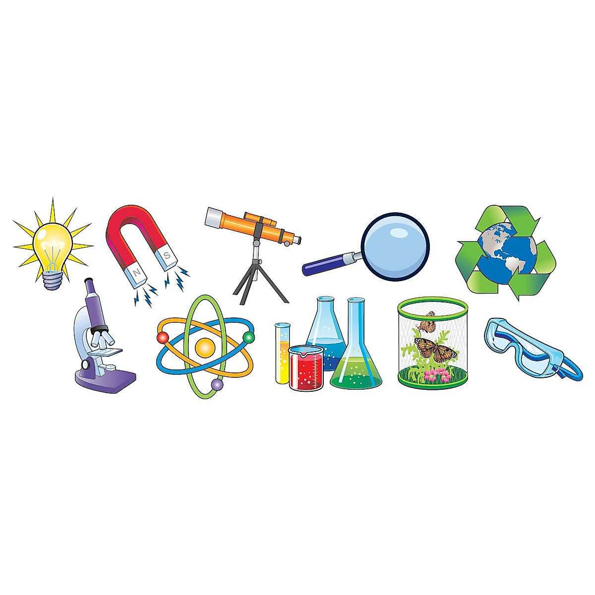 Dowling Magnets 731073 Science Pics Magnets, Set of 10, Grade: Kindergarten to 12, Flexible Magnet Material, 6"