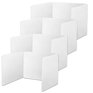Jutieuo 4 Pack Classroom Privacy Shields for Student Desks, Heavy Duty Plastic Privacy Folder Desk Partition Panel for Student Testing Divider Board - Reduce Distractions, 17"W x 13.5"H x 14"D (White)