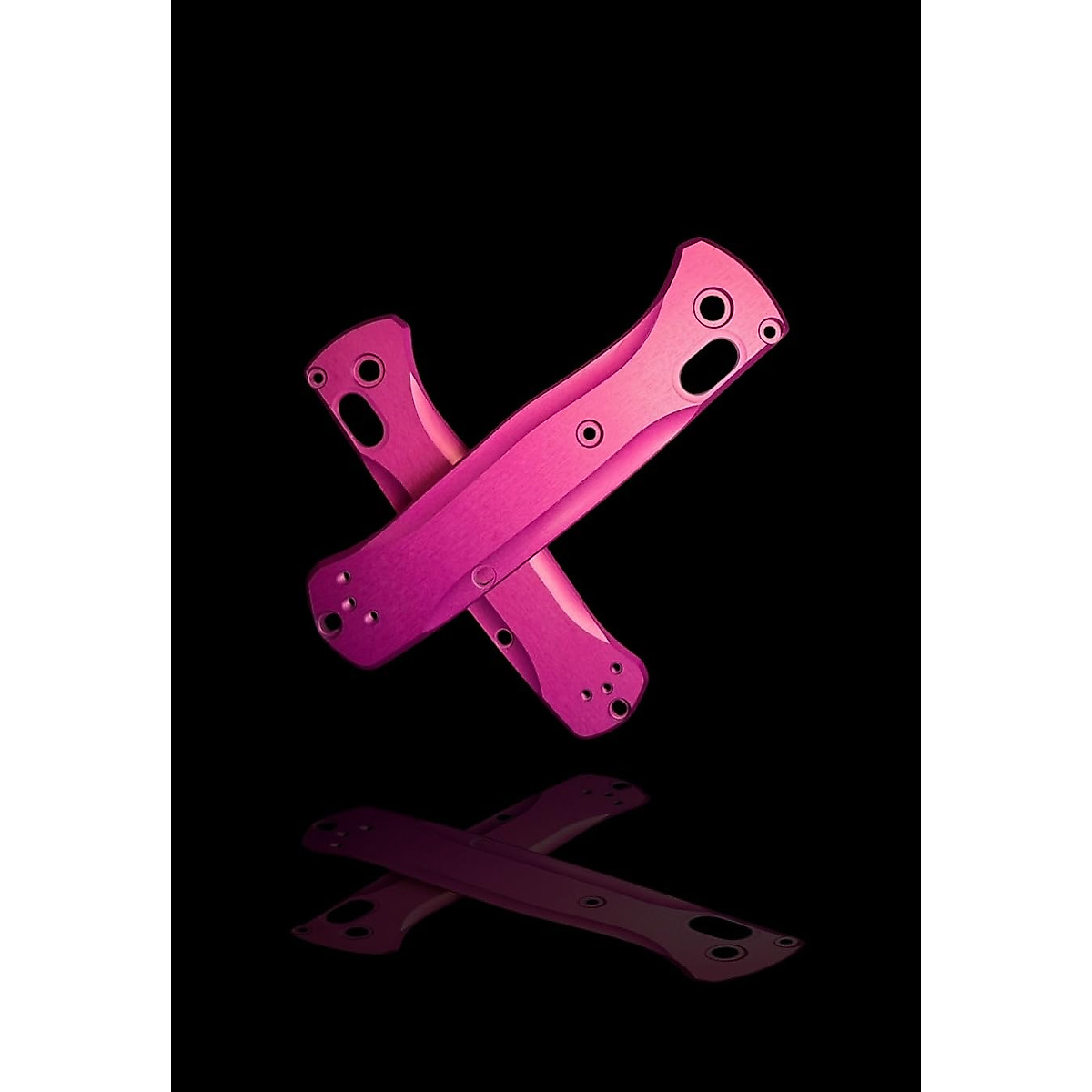 Hot Pink, Smooth, Billet Aluminum, Full Size Bugout, Gift for dad, Everyday Carry Knife Scales