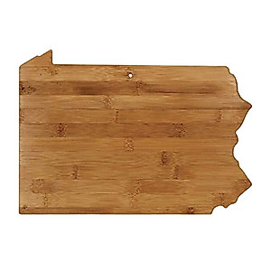Pennsylvania Cutting Board State Shaped Bamboo Wood Serving Platter Tray