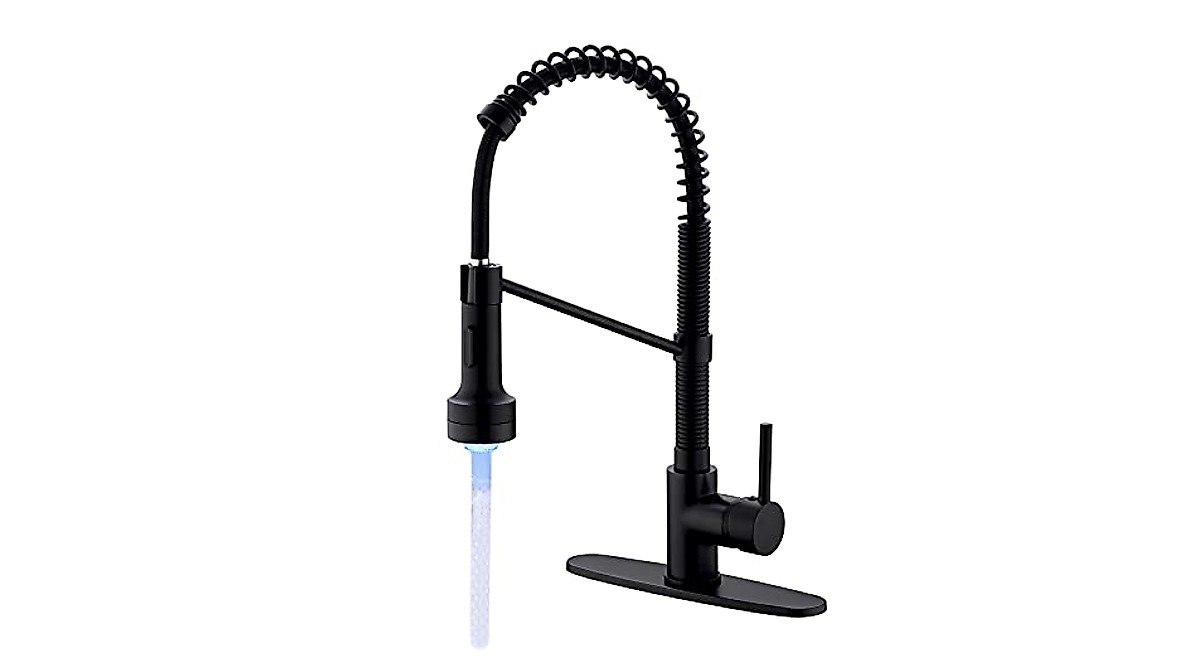 Kemino Matte Black LED Kitchen Faucet - Modern & Lead-Free