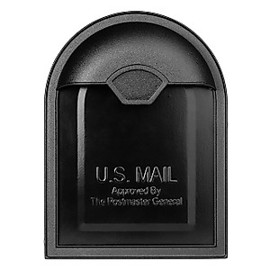 Architectural Mailboxes 8830B-10 Winston Nickel Flag Post Mount Mailbox, Medium, Black