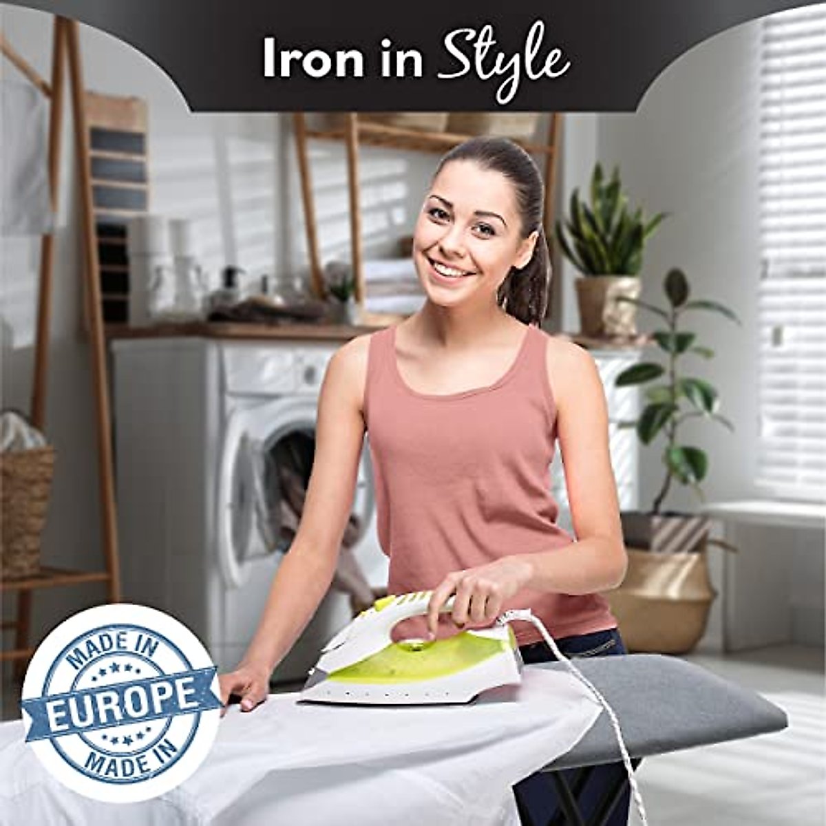Bartnelli Patented Pulse Ironing Board | Made in Europe | Space Saving Smart Hanger Iron Board for Easy Storage | Lightweight, 4 Layer Cover, 4 Legs, for Dorm, Laundry Room, or Small Spaces(43x13-35)