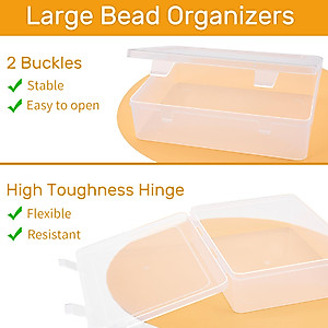 WISYOK 31 Pcs Bead Organizer Box, Bead Storage Container, Clear Craft Storage Box with Hinged Lid, Portable Bead Organizers and Storage for Organizing Jewelry, Small Crafts and Hardware