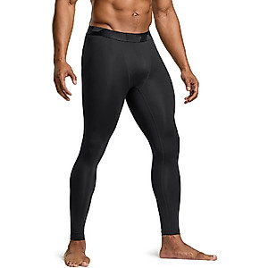 TSLA Men's Compression Pants, Cool Dry Athletic Workout Running Tights Leggings with Pocket/Non-Pocket, Hyper Control Pants Black, Medium