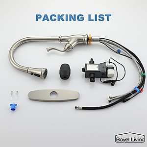 Boyel Living Touchless Kitchen Faucets with Pull Down Sprayer in Brushed Nickel,Stainless Steel，3 Function Water Outlet Sink Faucet with Flexible Hose