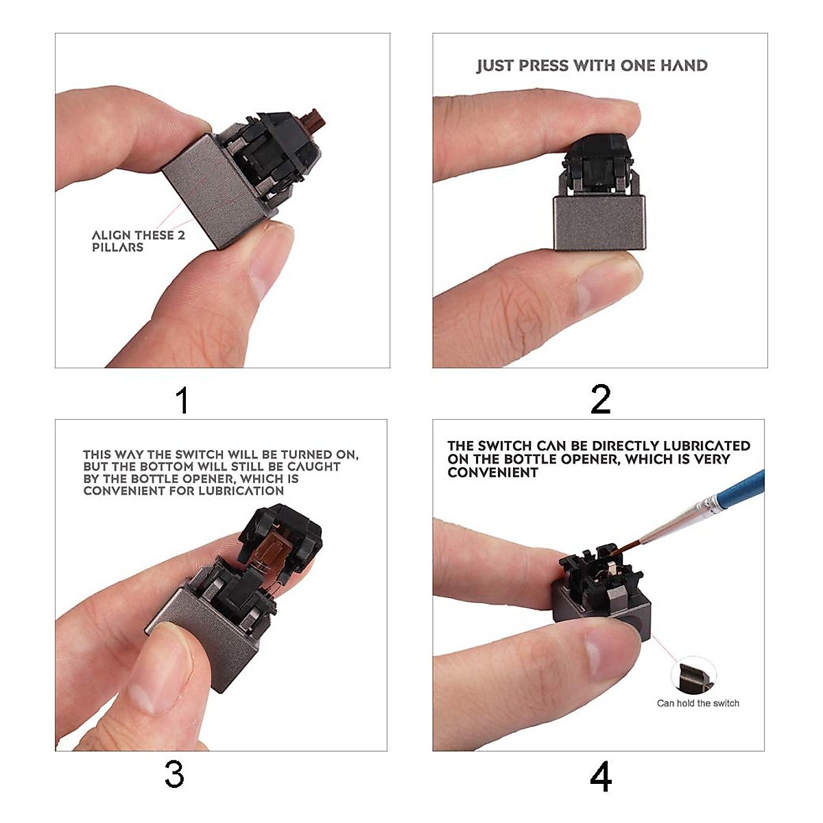 Gliging 33 Switch Tester Switch Opener Acrylic Lube Station DIY Double-Deck Removal Platform Keycaps Puller for Custom Gateron Cherry Mechanical Keyboard