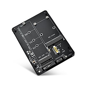 ELUTENG M.2 SATA to SATA Adapter (Not Support NVME/M.2 PCIE) MSATA and B Key/B&M Key M.2 NGFF SDD to 2.5" SATA III 2 in 1 Converter Supports MSATA/M.2 NGFF SSD Not for M Key