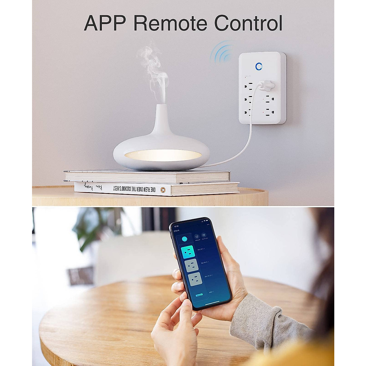 GHome Smart Plug Outlet Extender, USB Surge Protector 3 Individually Controlled Outlets and 3 USB Ports, WiFi Plug Works with Alexa Google Home, Outlet Timer Wall Adapter, 2.4GHz Wi-Fi Only, 15A/1800W