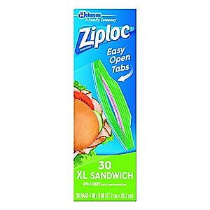 Ziploc Sandwich Bags,X-Large 30 ct (Pack of 2)