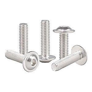 10pcs 304 Stainless Steel Round Head hex Socket Screws with Pads, Flat Head semi-Round Head Machine Wire Bolts with Pads Hexagon Socket Screws (Size : M5*12)