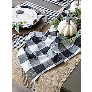 DII Buffalo Check Collection, Classic Farmhouse Table Runner, 14x72, Black & White