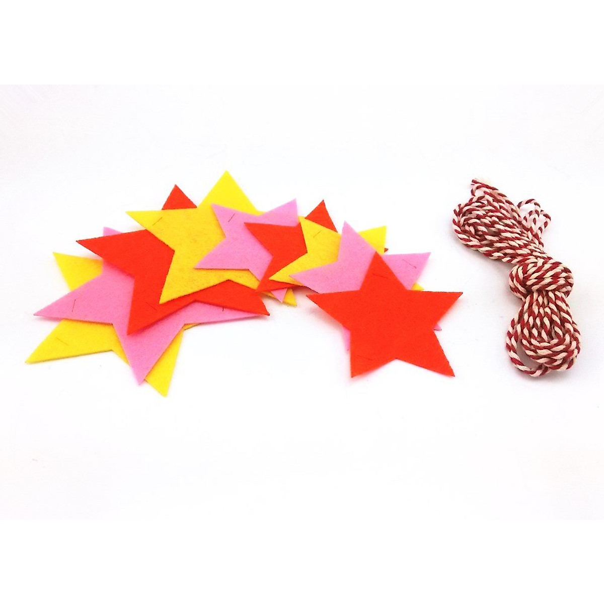 Honbay 1 Felt String Happy Birthday Party Banner and 1 String Colorful Star Banner
