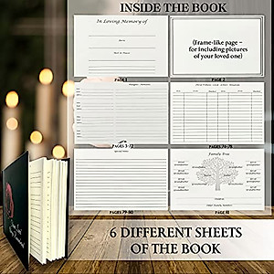Funeral Guest Book | Memorial Guest Book | Guest Book for Funeral Hardcover | Guestbook for Sign in, Celebration of Life Memorial Service | Funeral Guest Sign Book with Memory Table Card Sign Included