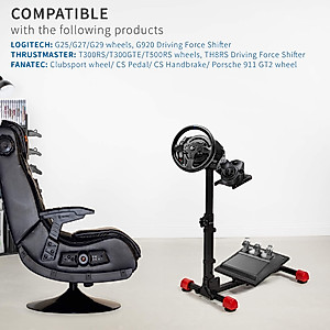 VIVO Racing Wheel Stand with Gear Shifter and Pedal Mount Wheel, Gear Shifter, Pedals Not Included Fits Logitech, Thrustmaster, Fanatec, Compatible with Xbox, Playstation 3, PC Games STAND-RACE1A