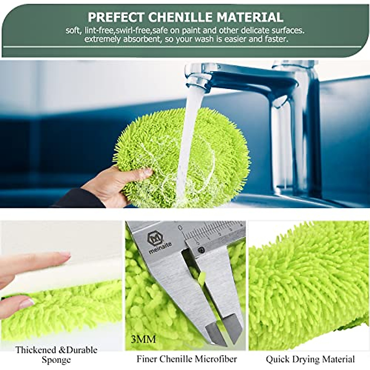 Wall Mop Wall Cleaner with 66” Long Handle, 15°Labor-Saving Elbow Baseboard Cleaner Tool, Microfiber Ceiling Dust Mop Duster Washer Cleaning Brush for Wall, Floor, Window