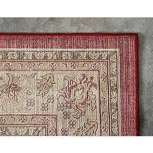 Unique Loom Sialk Hill Collection Area Rug - Washington (5' 3" x 8' Rectangle, Burgundy/ Cream)