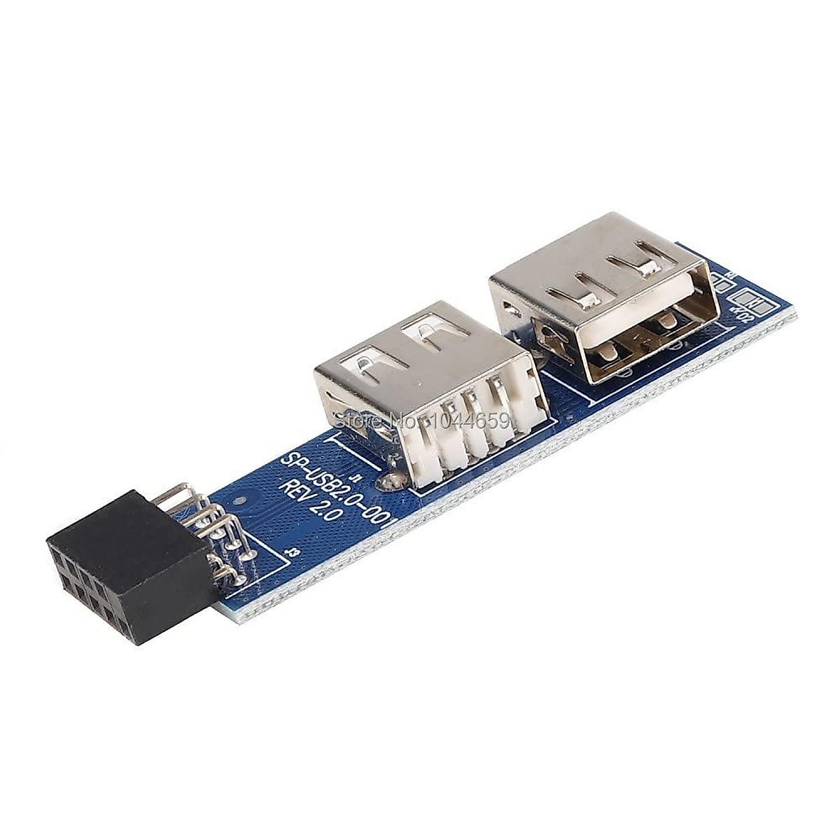 XLL PCB Board Extender Card USB HUB 9Pin PC Host Internal Motherboard USB 2.0 Hub 9Pin to 2 Port USB a Female Splitter Converter (Color:B)