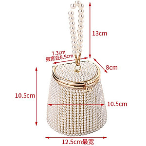 YLLWH Women Evening Bags Beading Holder Day Clutch Pearl Wedding Bridal Handbags for Party Small Purse
