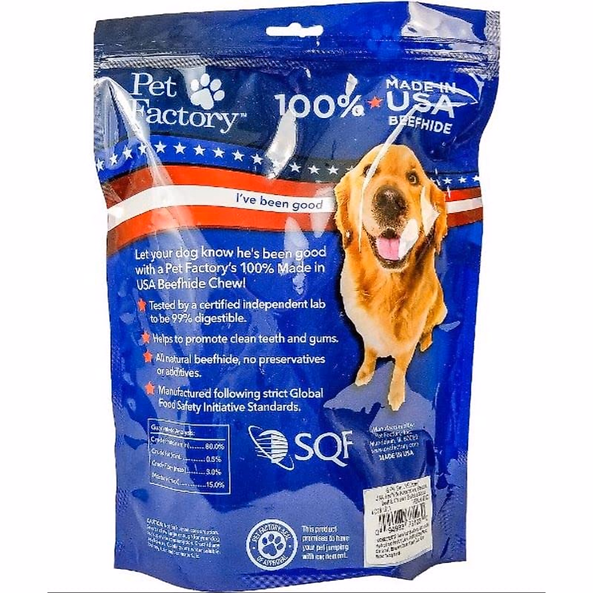 Pet Factory Pet Factory Beefhide 6" Sticks Braided Chews For Dogs, 6 Count Bundle Teeth Cleaning Chew Ball - Made In Usa, Chew Treats For Dental Health, Beef Chicken Flavor [Pack Of 3]