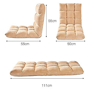 GYDJBD Lazy Sofa,High Back Floor Gaming Chair, Lazy Sofa Couch Bed, Softly Cushioned, Easily Folding for Teens Adults(Khaki 55cmx55cmx50cm)
