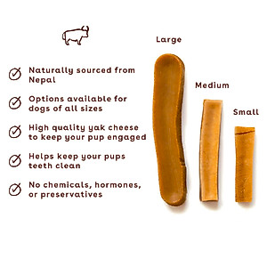 Pupford Yak Cheese Himalayan Dog Chews | for Aggressive Chewers | Durable & Long-Lasting Chews for Teething Puppies & Dogs Simple, Natural Ingredients, Low Calorie, Delicious Treat