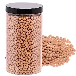 wohohoho 2.2lbs Mini Hydroponics Clay Pebbles, Upgraded 3mm-5mm Hydro Ceramsite Balls, Horticultural Top-Dressing Decorative Rocks for Aquaponics, Drainage Water, Purification, Cultivation