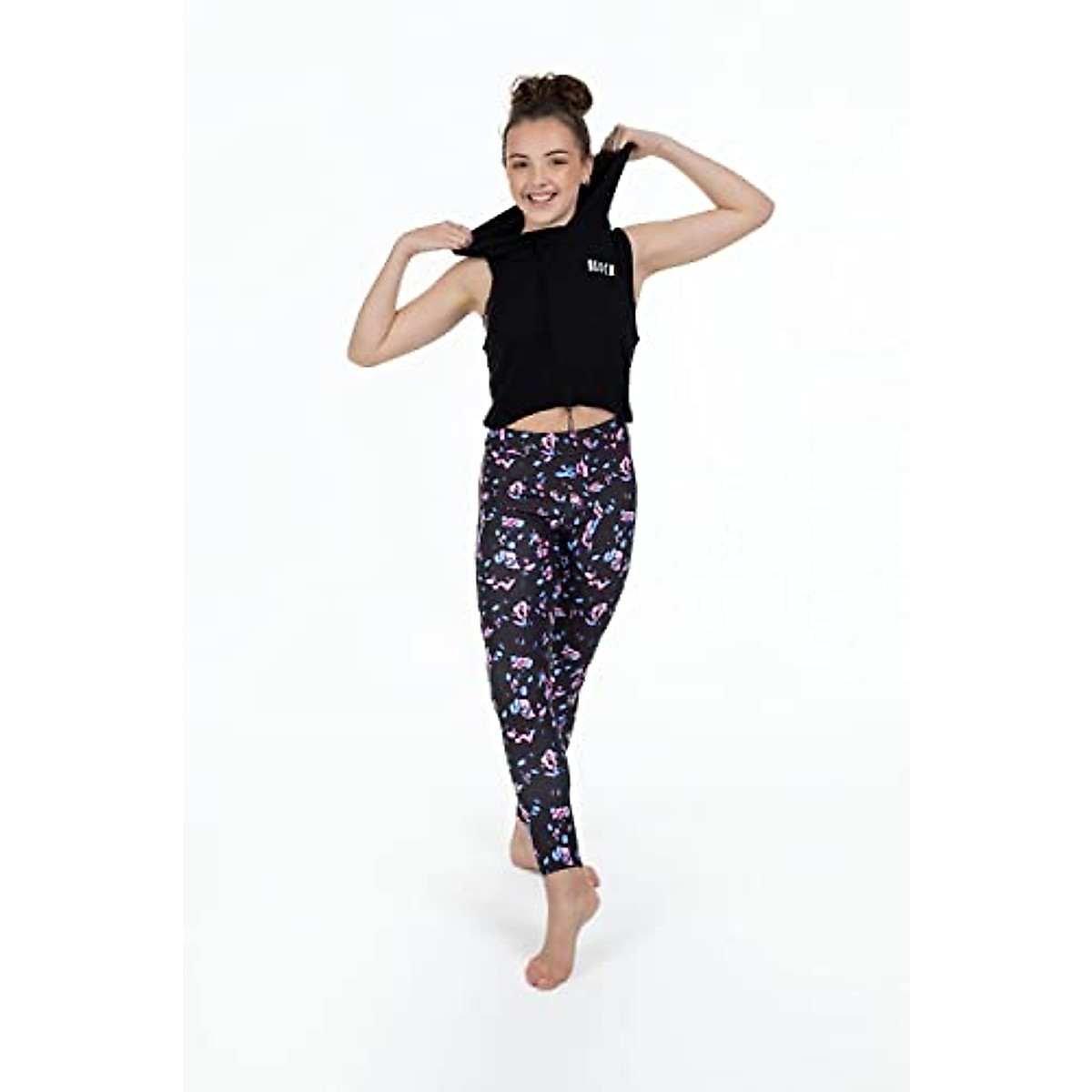 Bloch Girls' Full Length Leggings, Falling Petal