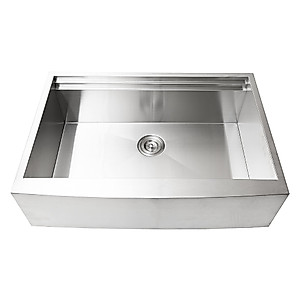 KABCO 33 Inch Big Single Bowl Apron Front Farmhouse Kitchen Sink with Sink Strainer and Sink Grid, Laser Cut Rust Resistant Sound and Heatproof Stainless Steel 16 Gauge Undermount Farmhouse Sink