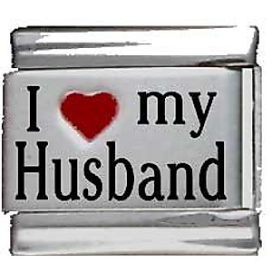 I Heart My Husband Red Heart Laser Italian Charm