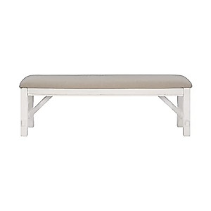 Powell Company Powell Turino Distressed White Dining Bench