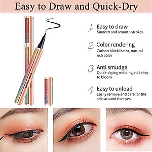 4D Silk Fiber Mascara set, Mascara and Eyeliner set, Long Lasting Mascara kit & Waterproof Black Eyeliner Pencil, No Clumping Lasting All Day