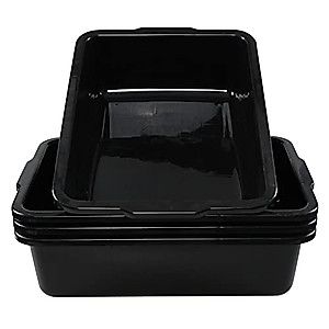 DynkoNA 4 Packs Plastic Utility Bus Box, 32 Liter Bus Tub Commercial Wash Basin Tote