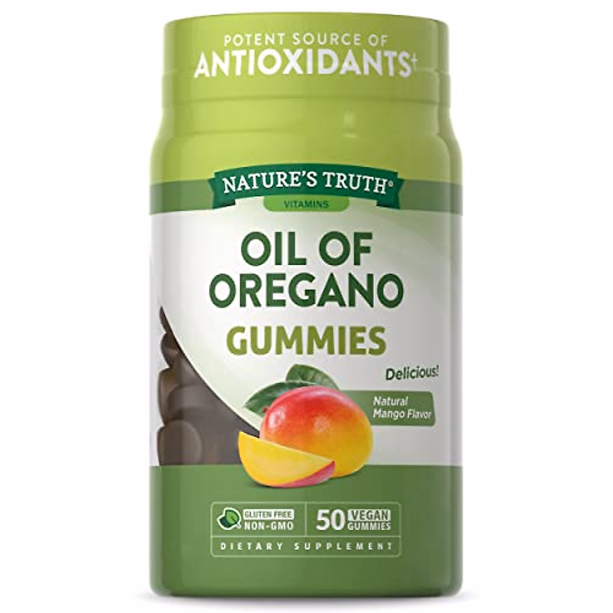 Nature's Truth Oil of Oregano Gummies | Vegan, Gluten Free & Non-GMO Supplement | Natural Mango Flavor | 50 Count