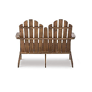 Linon Jayde Adirondack Double Bench, Teak