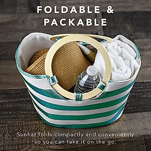 Women Floppy Sun Hat with Wide Brim—Foldable Roll-Up Straw Beach Hat UPF 50 Khaki