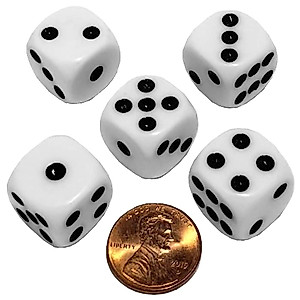 Cyber-Deals Black PU Leather Black Felt Lined Dice Cup with White Poker (Clubs Ace) & Pip Dice in Storage Pouch Set (1 Set)