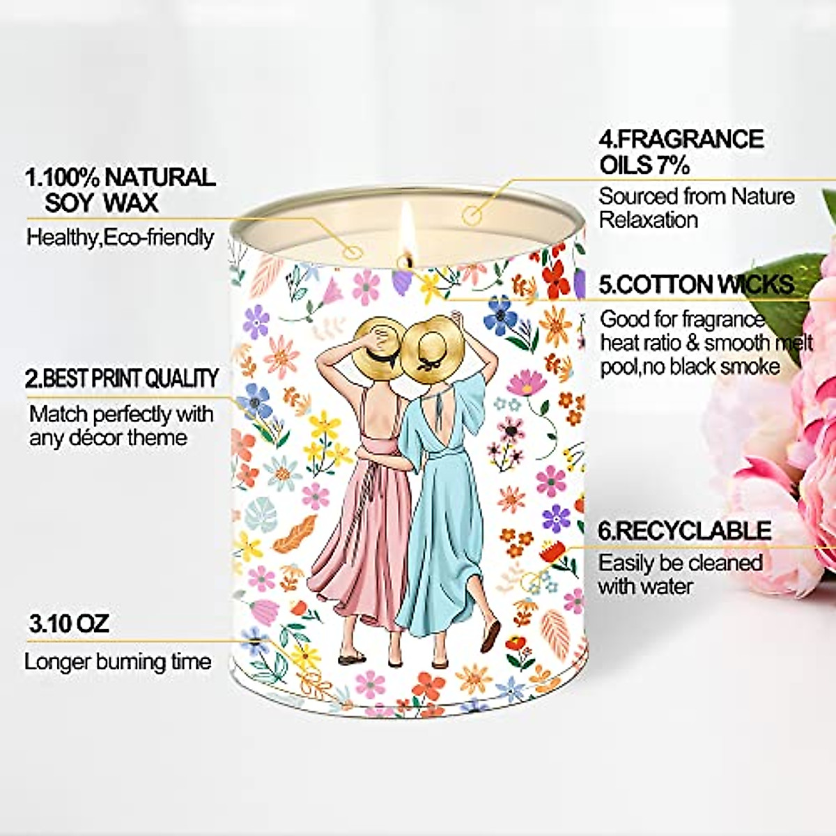 Candles Gifts for Sisters - Sister Gifts from Sister - Christmas Candles Gifts for Women Sister - Funny Birthday Gift for Her Sister - Lavender Candles Gifts for Sister Friends