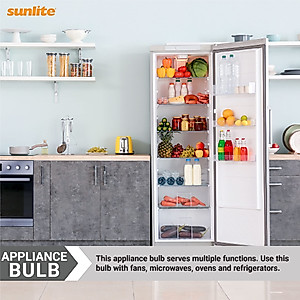 Sunlite 41622 Incandescent Appliance A15 Light Bulb, 15 Watts, 70 Lumens, Medium Base (E26), Dimmable, Mercury Free, 2600K Warm White, Frost, 24 Count